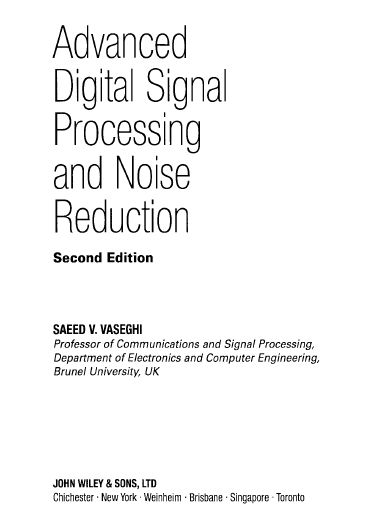 Advanced Digital Signal Processing and Noise Reduction